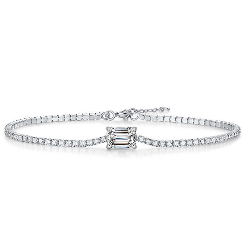 Emerald Cut Moissanite Tennis Bracelet Dazzling Delights